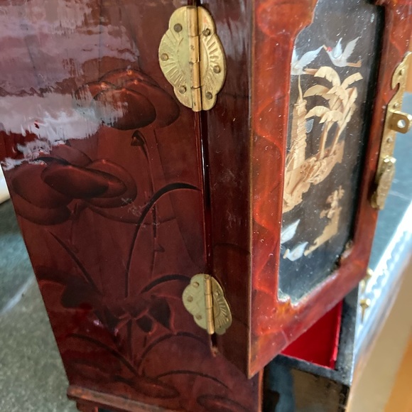 Accents | Chinese Gold Crane Tree Carved Wood Jewelry Box | Poshmark